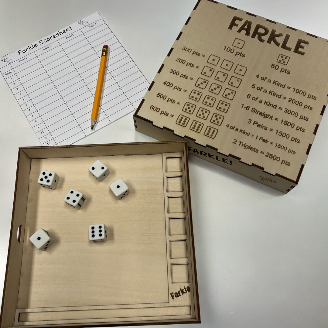 Farkle Dice Board Game Travel Edition, Family Game Night, Board Games ...
