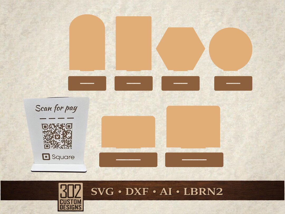 QR Code Payment Sign Templates: Laser Cut SVG, Lightburn File (digital ...