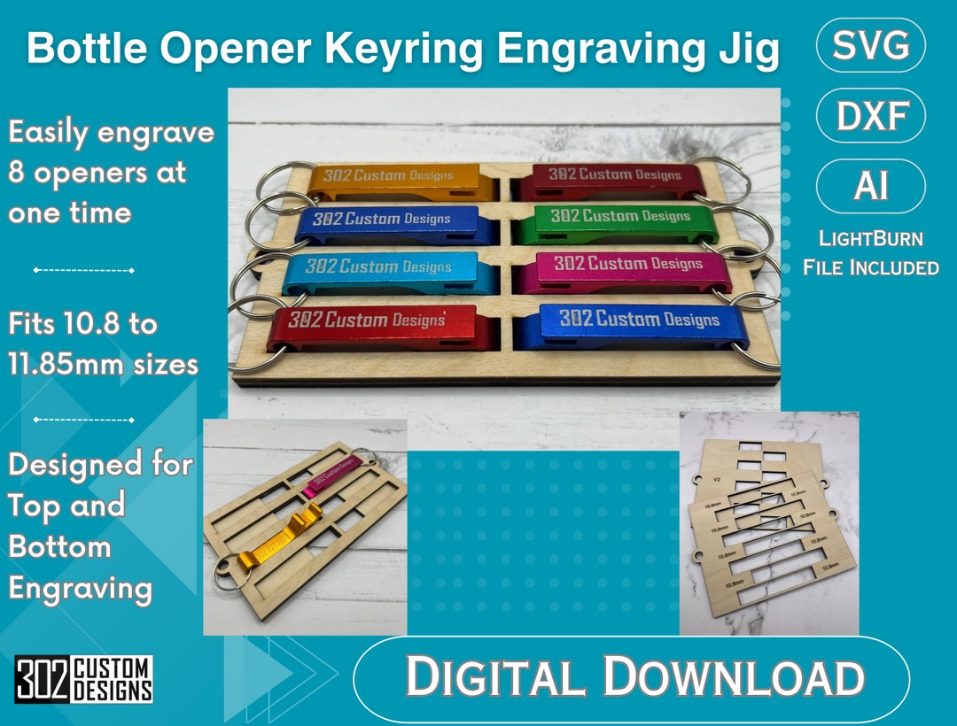 Bottle Opener Keyring Laser Engraving Jig: Fiber Laser Ready (digital ...