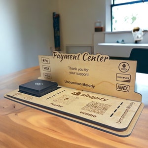 Payment Sign Display Stand- QR Code, Square or Shopify Reader and ...