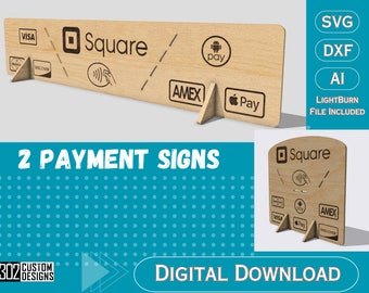 Payment Sign Display Stands Square Shopify Zettle and - Etsy