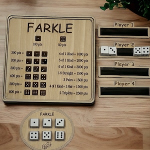 Farkle Board Game Laser Cut SVG File, Dice Tray & Box Template, DIY ...