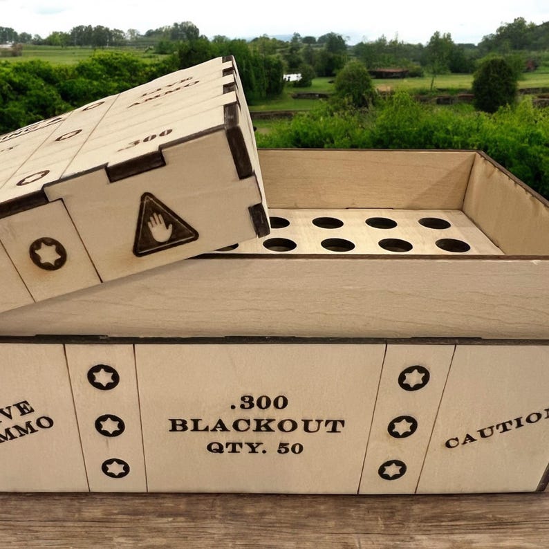 Ammo Crate Box - 2 Boxes - .300 Blackout - Bullet Holder Box - Laser ...