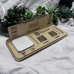 Payment Sign Display Stand- QR Code, Square or Shopify Reader and ...