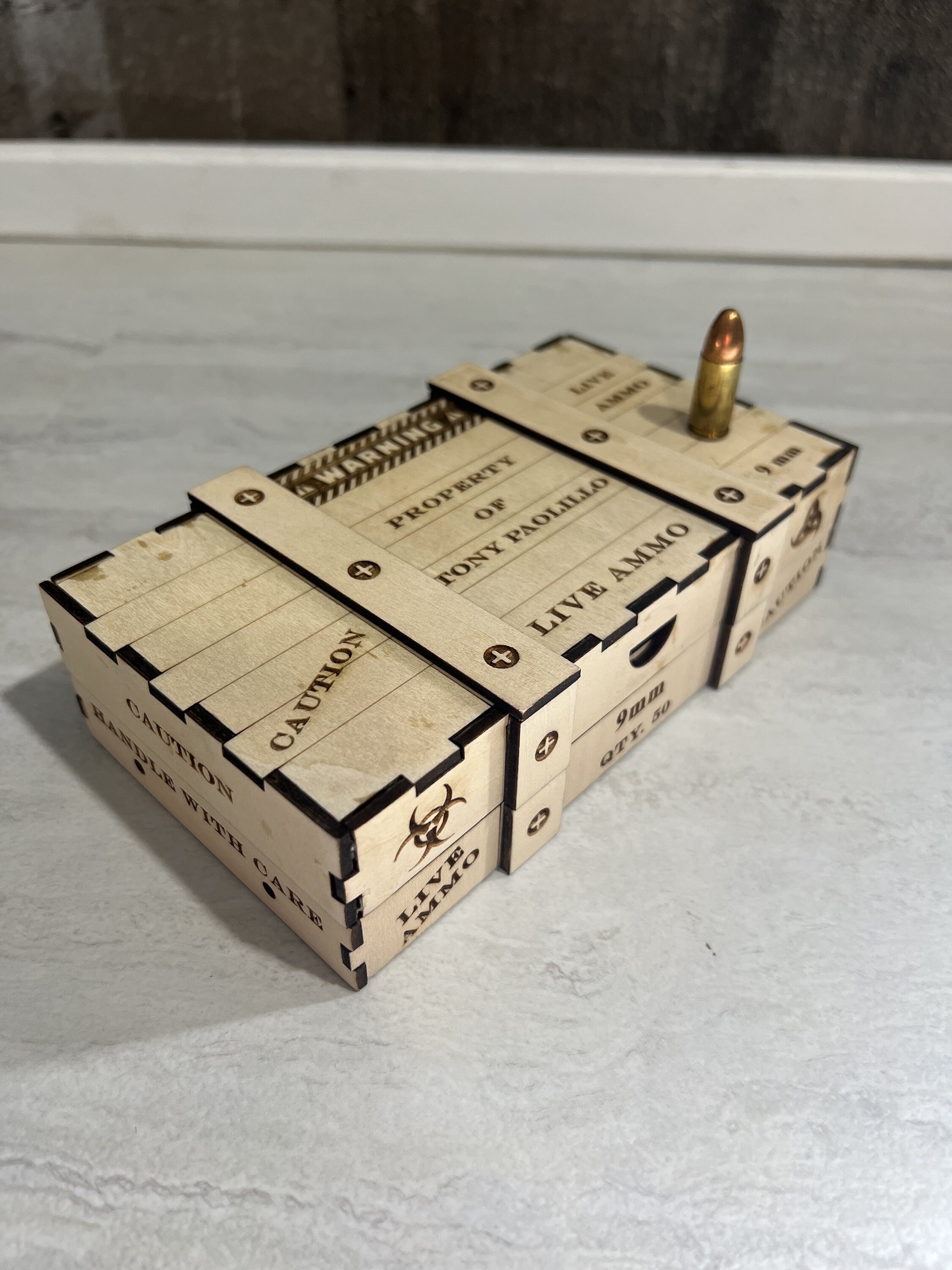 Set of 2 Ammo Crate Box SVG Files, 9mm Bullet Holder Box, 380 Ammo ...