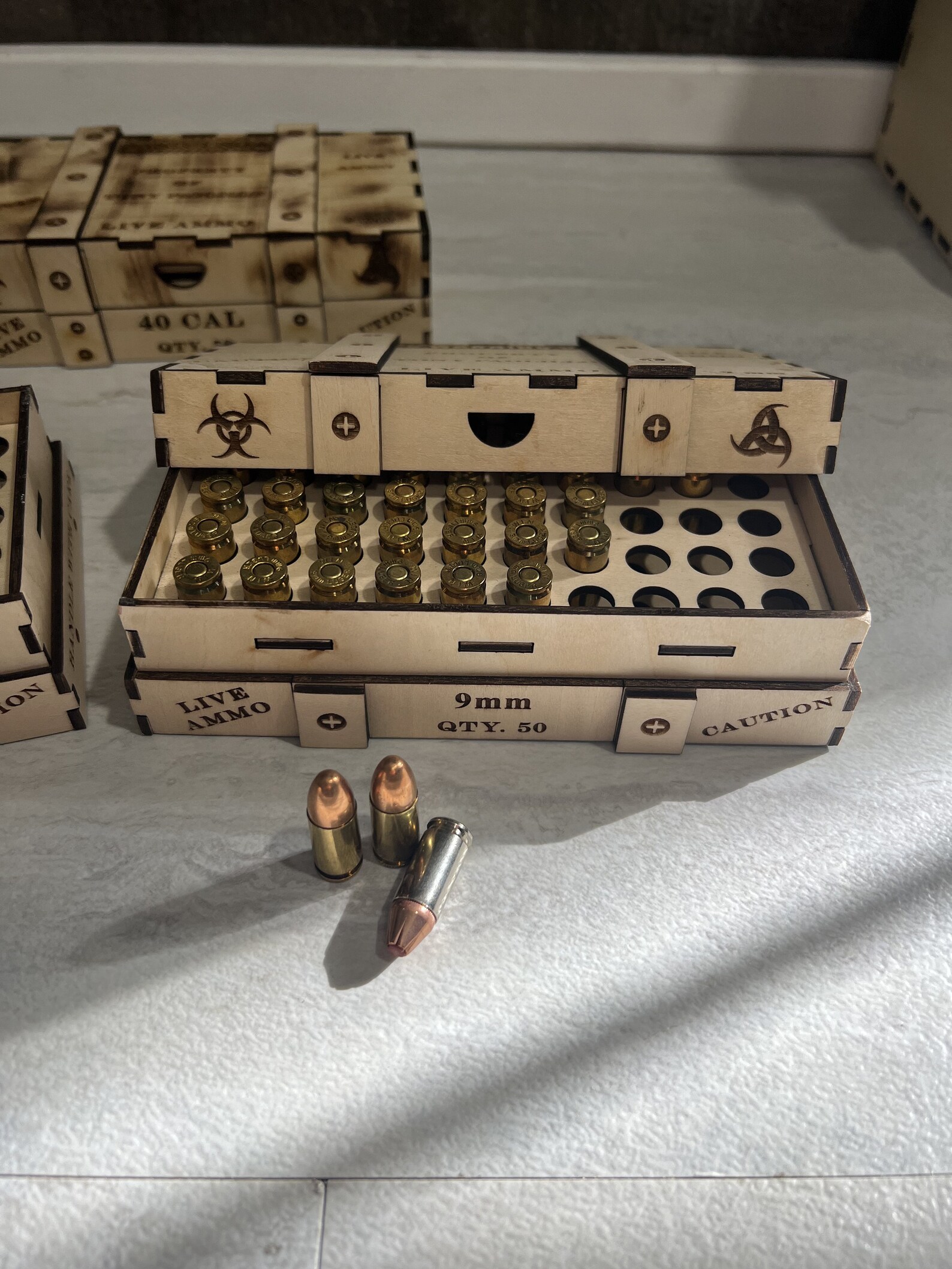 Set of 2 Ammo Crate Box SVG Files, 9mm Bullet Holder Box, 380 Ammo ...