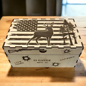 Ammo Crate Box - 12 Gauge Shotgun Shells - Bullet Holder Box - Laser ...