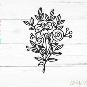 Bouquet Svg Flower Svg Floral Swag Svg Floral Bunch Svg | Etsy