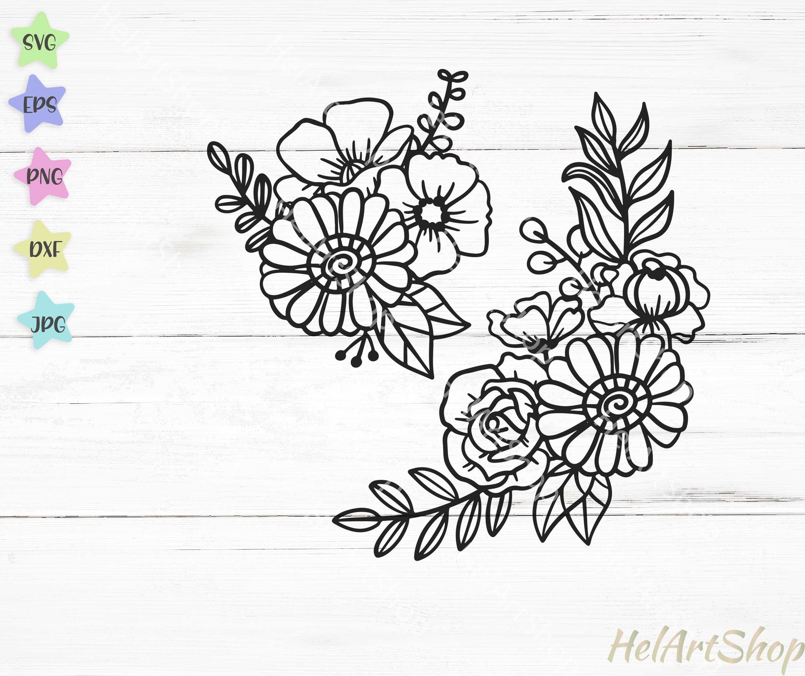 Floral swag svg Flowers svg Floral border svg Floral | Etsy