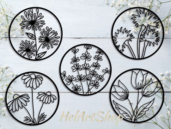 Circle decorative panel laser cut models laser cut template | Etsy