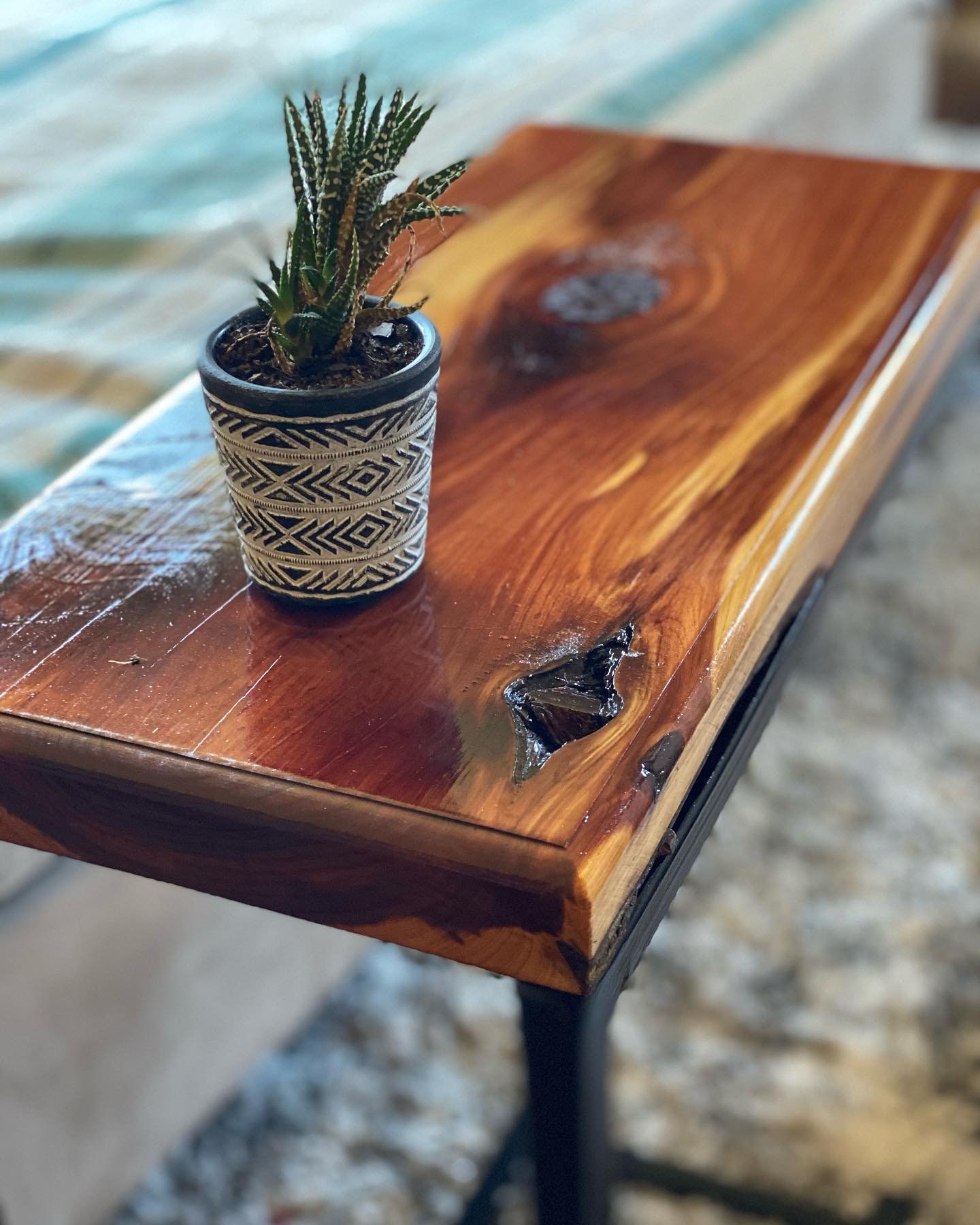 Side Table, Reclaimed Wood , Cedar Side Table, Handcrafted End Table ...