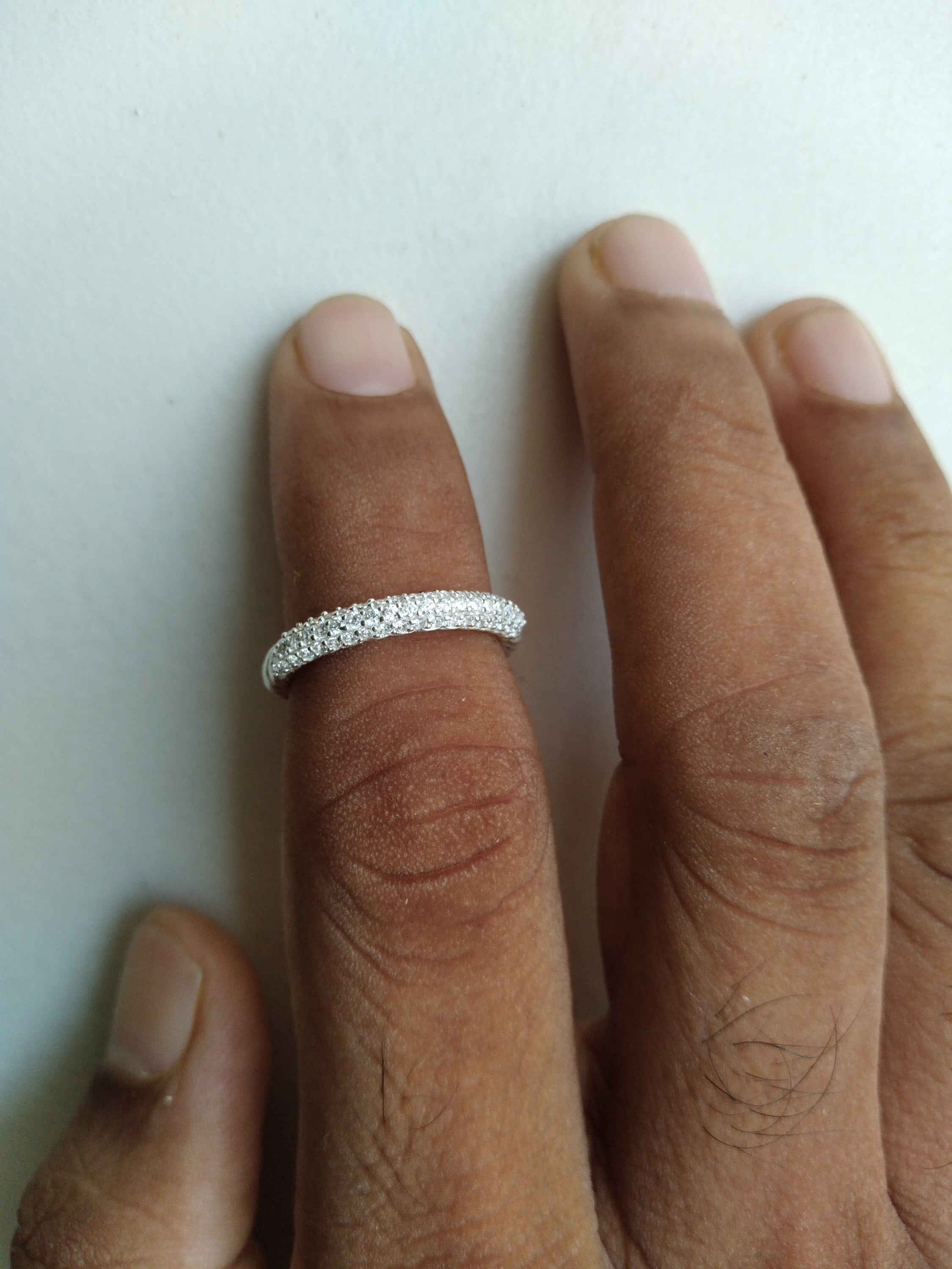 Diamond Wedding Band Petite Pave Ring With Simulated | Etsy