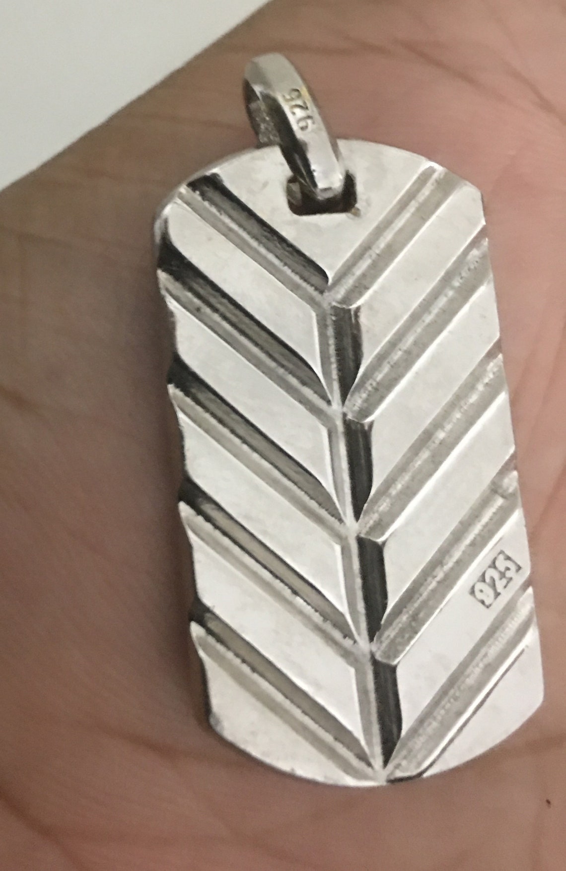 925 Sterling Silver Dog Tag Pendant Necklace 6.25ct Pave - Etsy