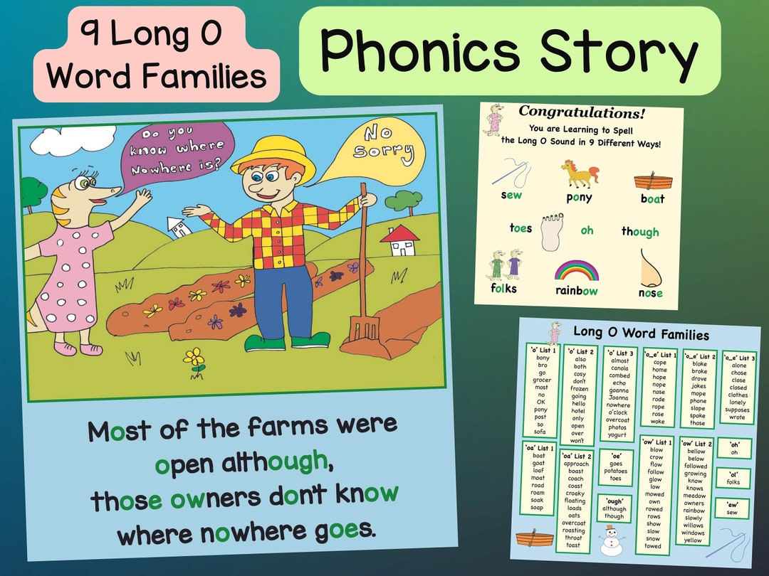Phonics Story for 9 Long O Word Families Spelling - Etsy