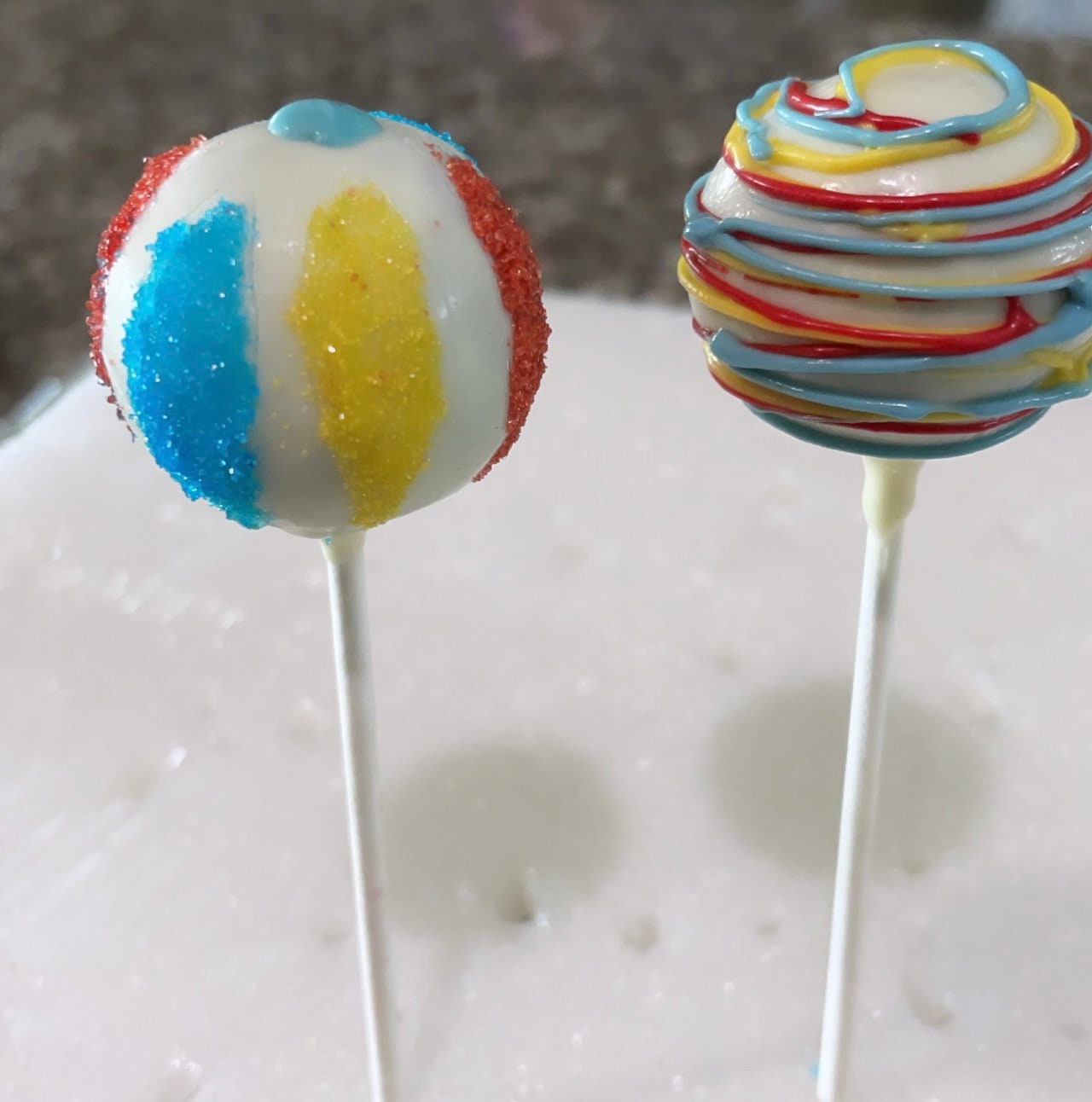Beach Ball Cake Pops