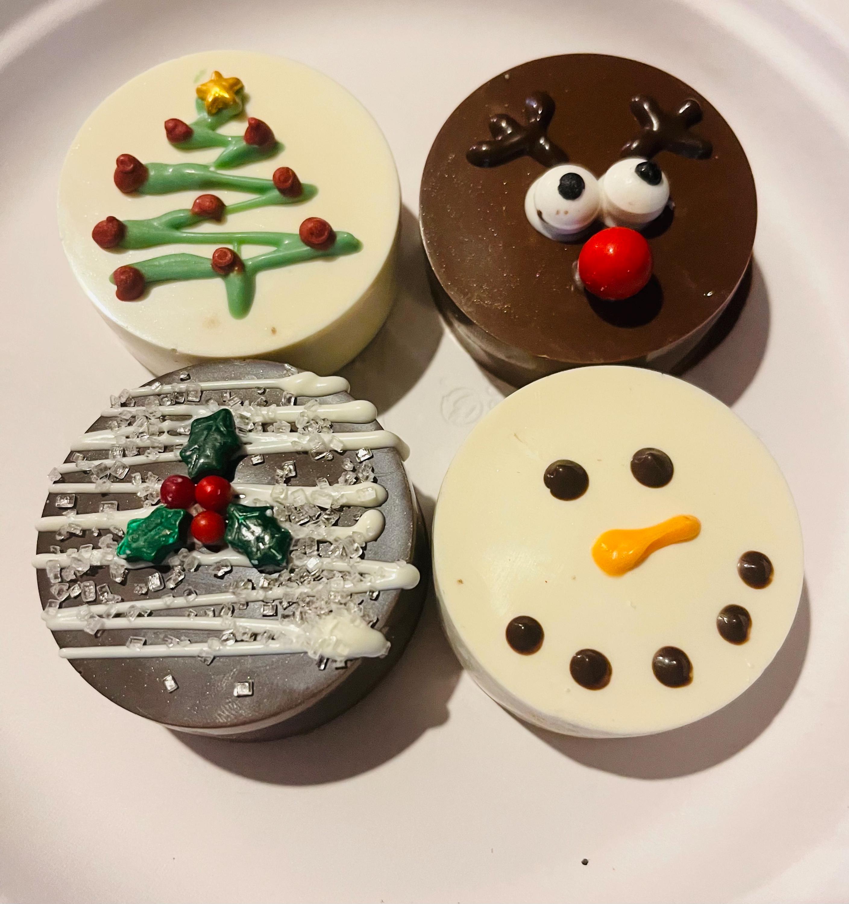 Christmas Chocolate Dipped Cake Pucks - Etsy