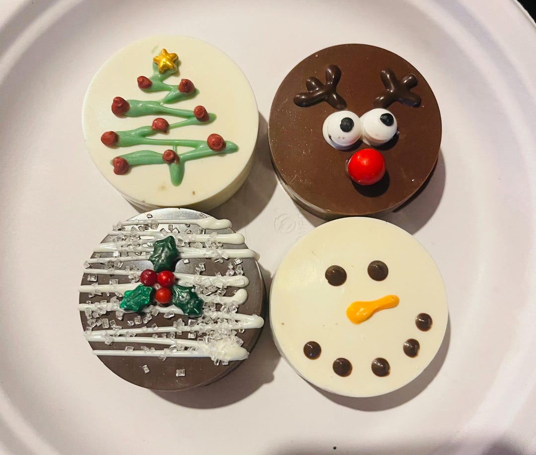 Christmas Chocolate Dipped Cake Pucks - Etsy