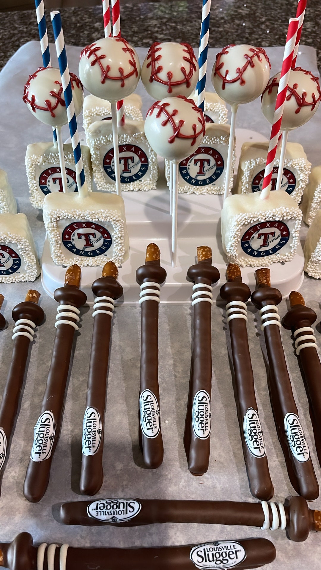 Baseball Bat Chocolate Covered Pretzel Rods /OR Baseball Bundle W ...