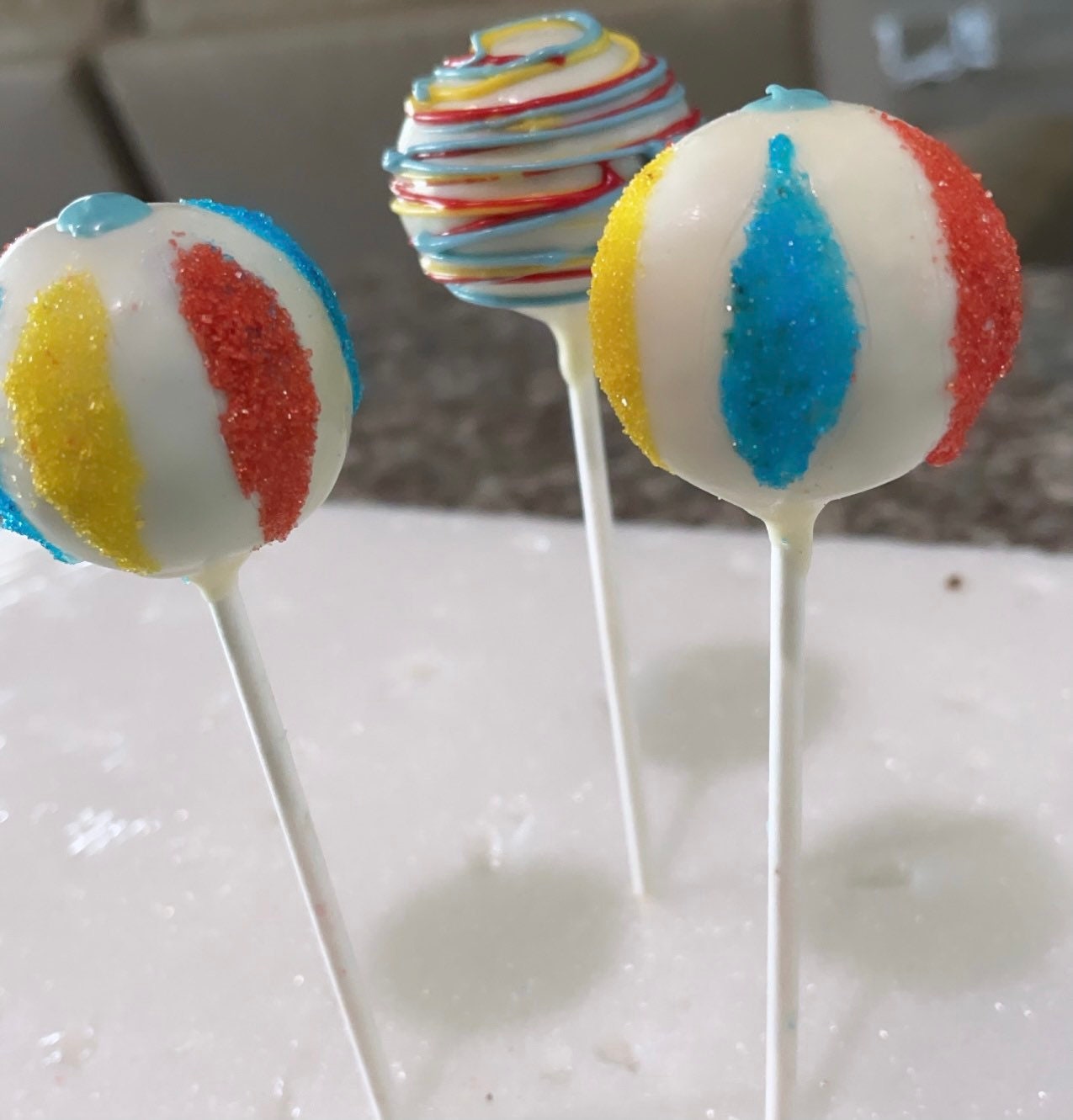 Beach Ball Cake Pops