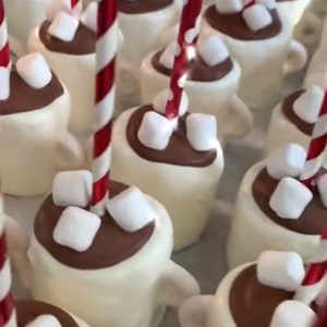 Chocolate Dipped Marshmallow Pops: Cocoa Holiday Treats - Etsy