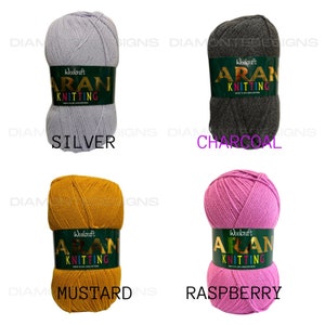 Aran Wool 400g Woolcraft Knitting Yarn Acrylic 20+ Shades UK SELLER ...