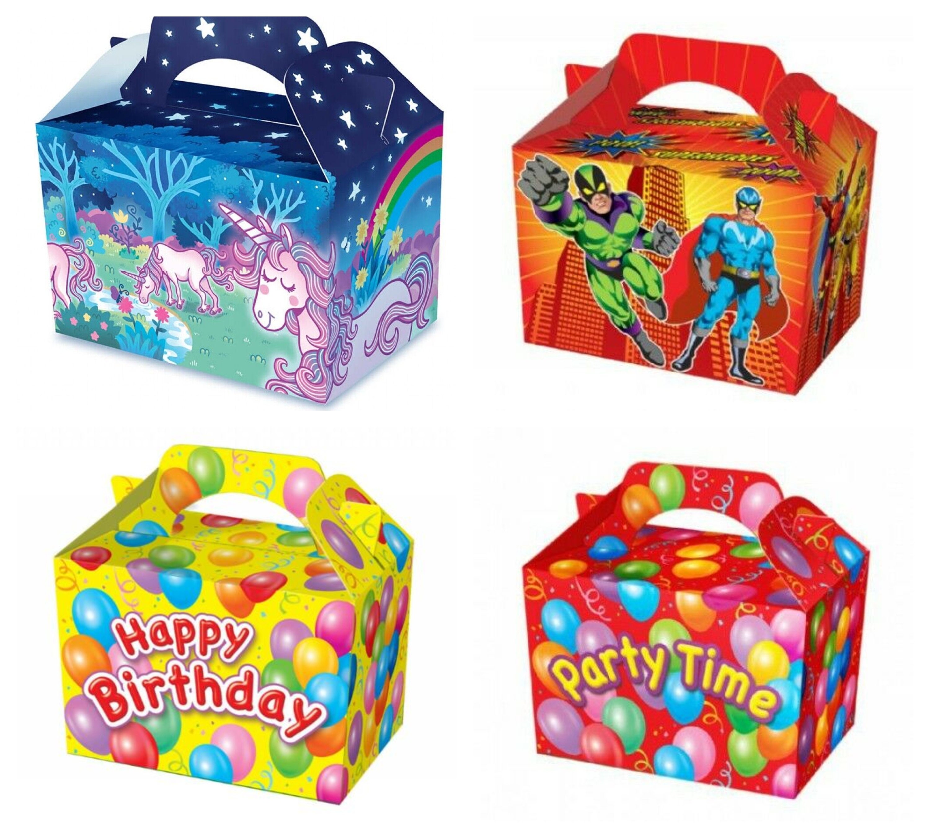 Party Food Boxes Loot Lunch Cardboard Gift Children's Kids - Etsy