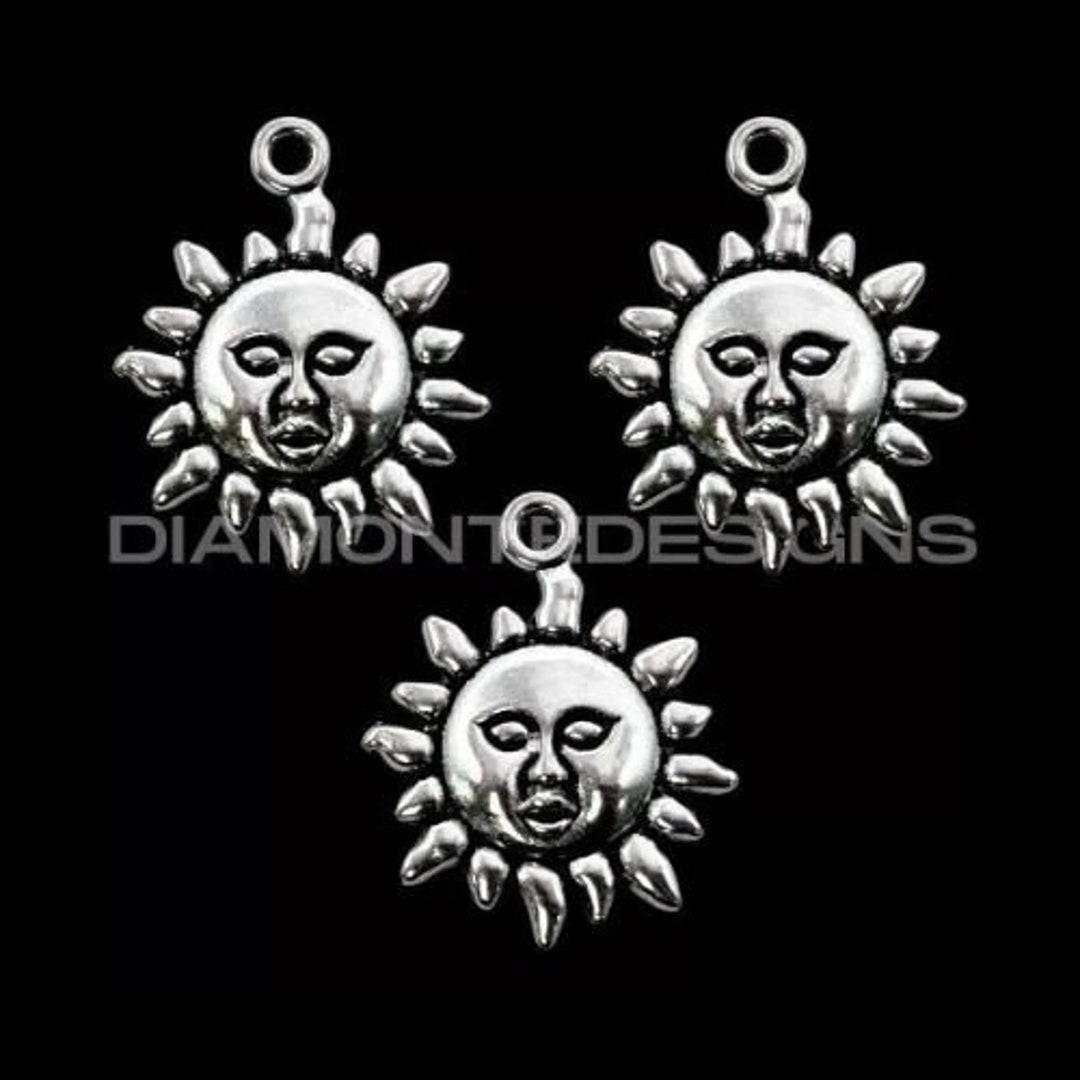10 X Tibetan Silver Sun Pendants Necklace Charm Craft Beading Jewellery ...