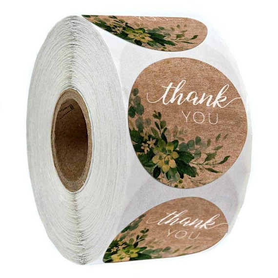 Thank You Floral Stickers Professional Labels Hand Made for | Etsy