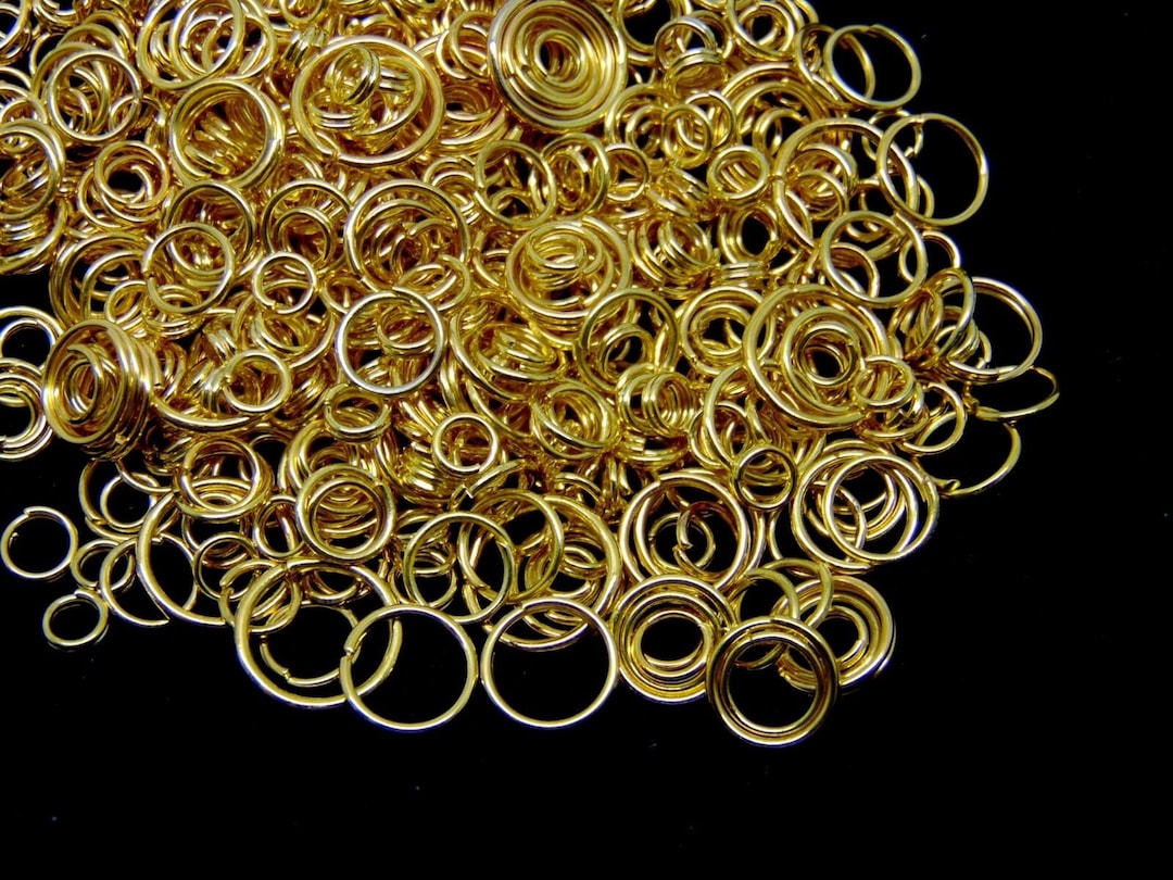 Gold Plated Mixed Size Jump & Split Rings Jewellery Findings Craft UK ...