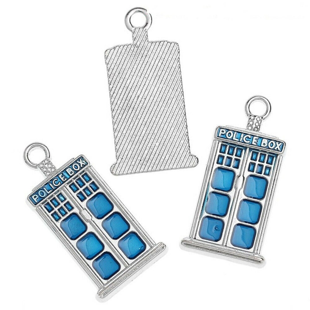 3 Pcs - Police Box Dr Who Tardis Charms - 27mm - TV Enamel Pendants ...