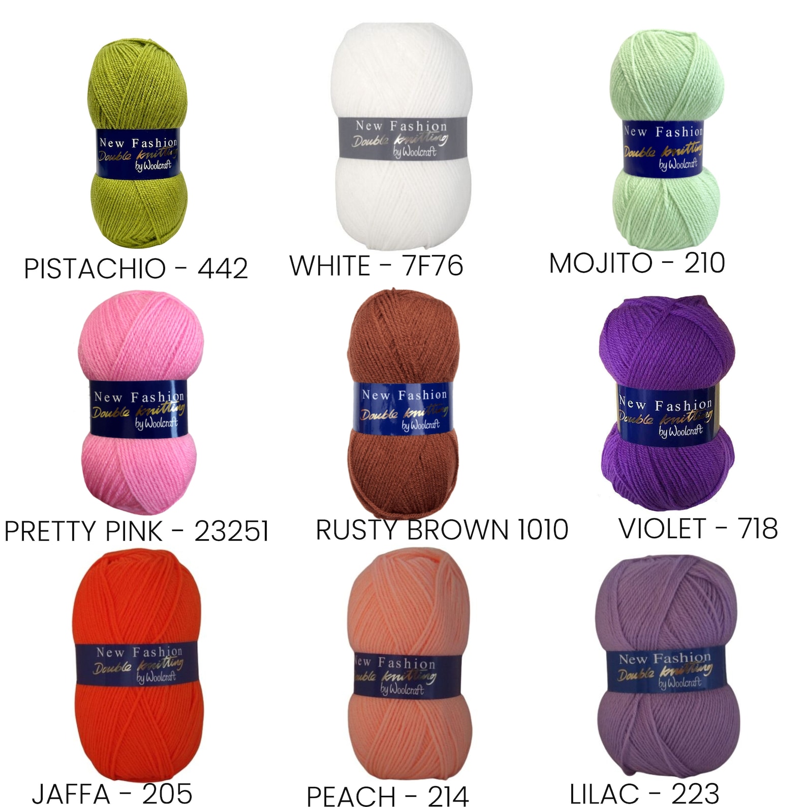 Woolcraft New Fashion DK Knitting Yarn / Wool - 100g Double Knit Ball ...