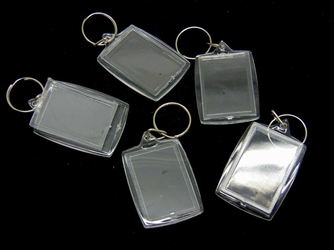 5 Pcs - Clear Acrylic Blank Keyrings / Key Ring 50mm X 40mm Photo ...