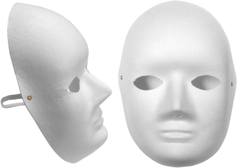 Blank White Biodegradable Full Face Masks Kids Craft Halloween - Etsy UK