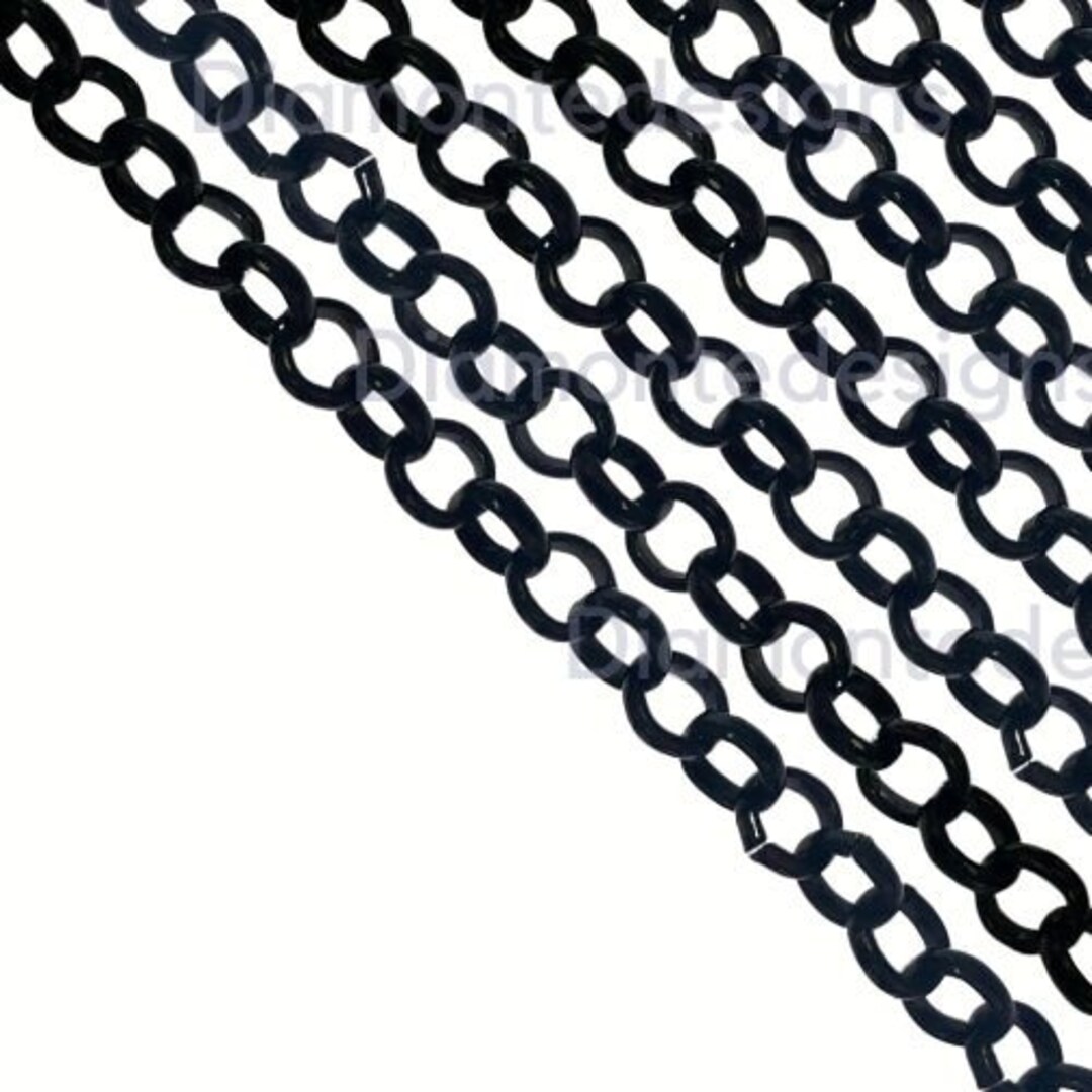 2 Metres of Black Colour Chain 5mm X 5mm Jewellery Beading Craft E297 ...