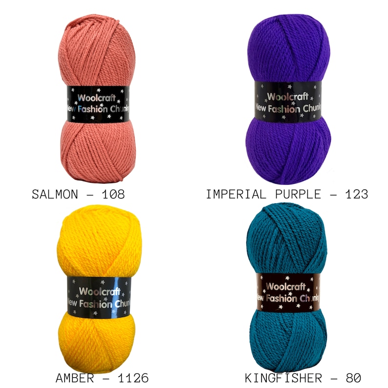 Woolcraft New Fashion CHUNKY Knitting Yarn Wool - 100g Ball - Etsy UK