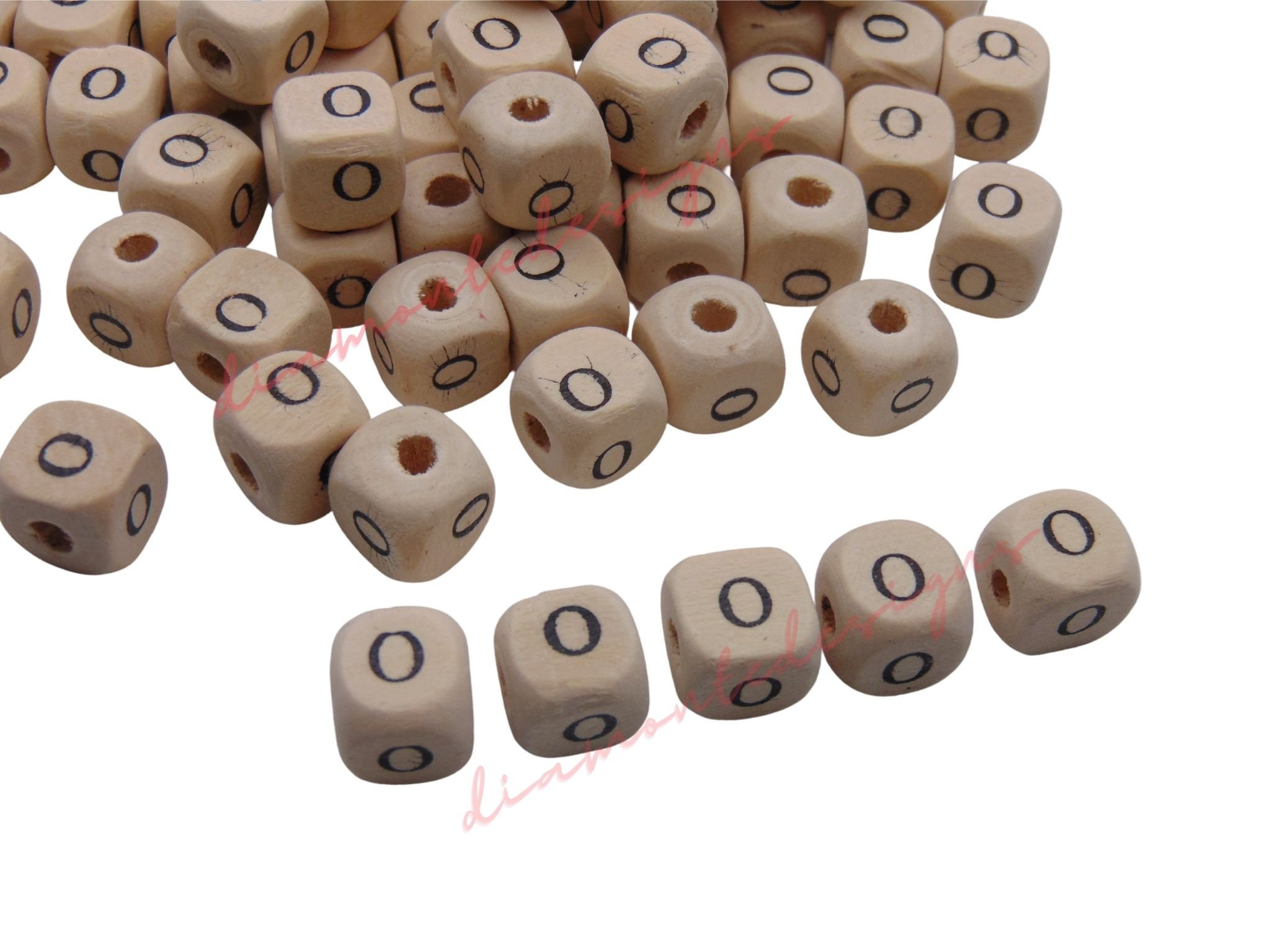 10mm Alphabet Wood Colour Mixed Letter Cube Wooden Beads Craft - Etsy