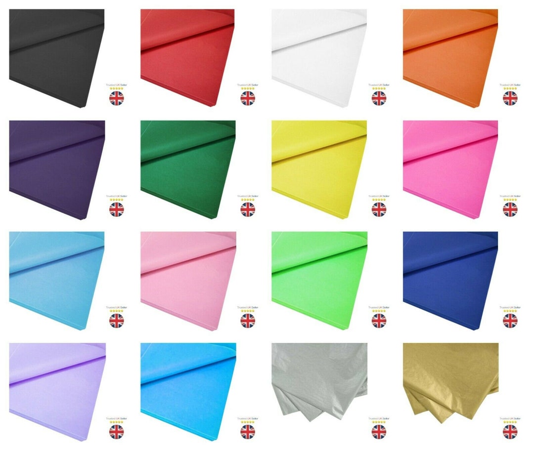 Tissue Paper Sheets Acid Free Biodegradable Gift Wrapping 16 Colour ...