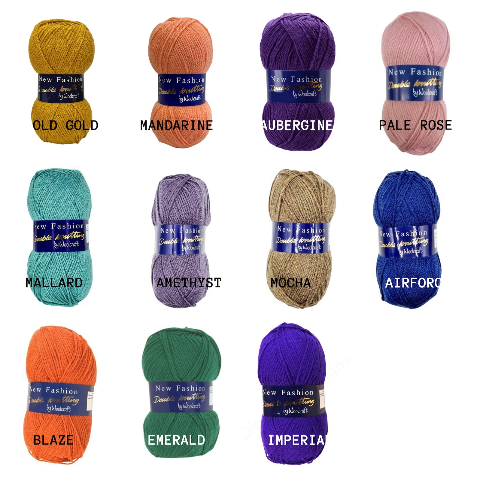 Woolcraft New Fashion DK Knitting Yarn / Wool 100g Double Knit Ball UK ...