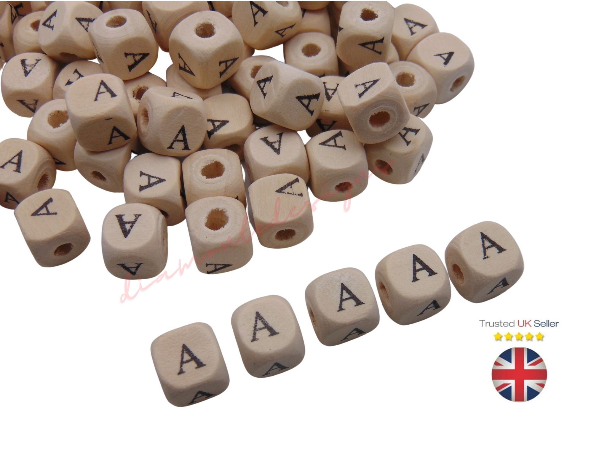 10mm Alphabet Wood Colour Mixed Letter Cube Wooden Beads Craft - Etsy