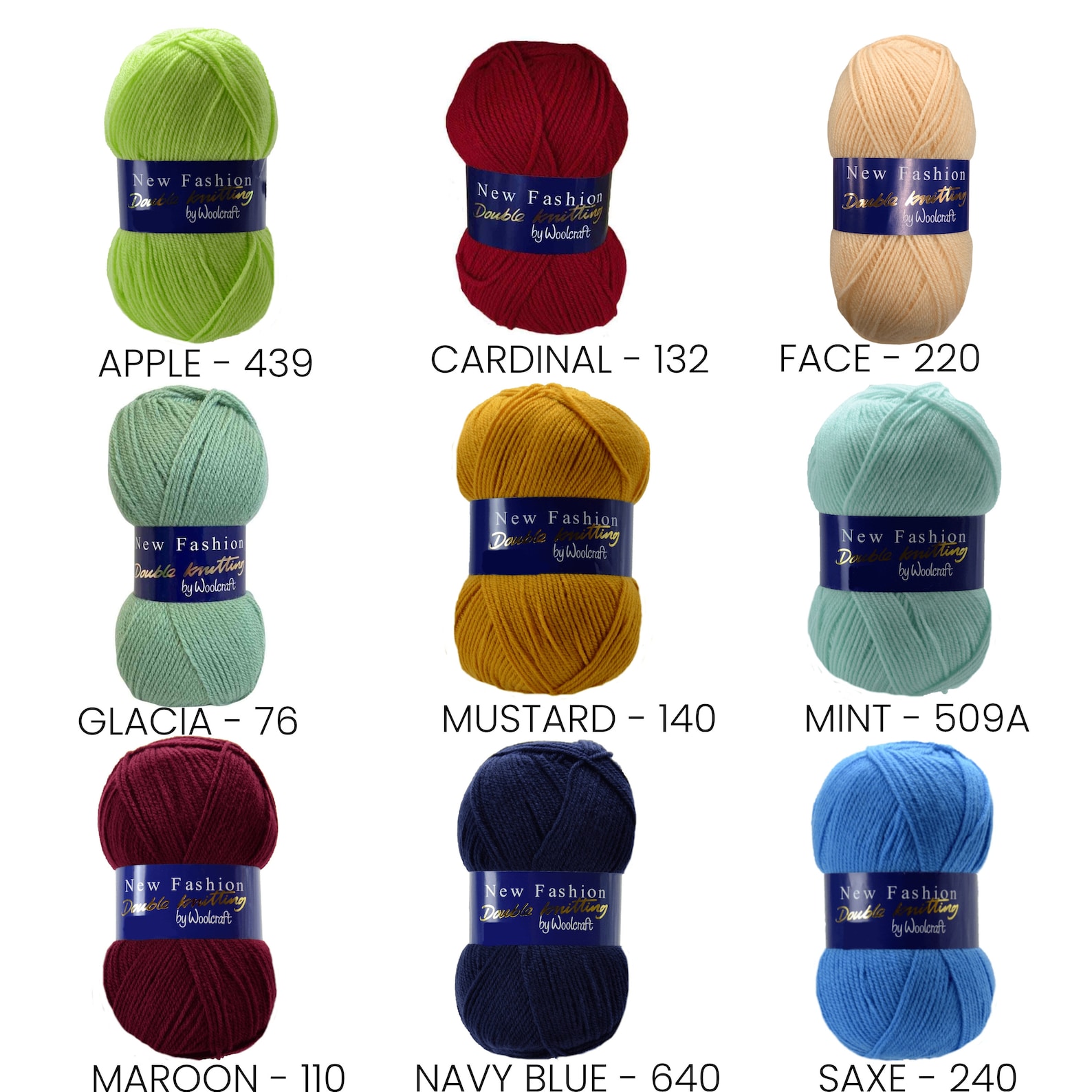 Woolcraft New Fashion DK Knitting Yarn / Wool - 100g Double Knit Ball ...