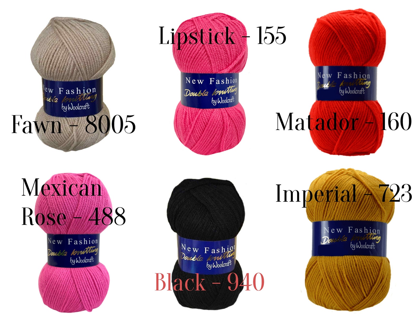Woolcraft New Fashion DK Knitting Yarn / Wool - 100g Double Knit Ball ...