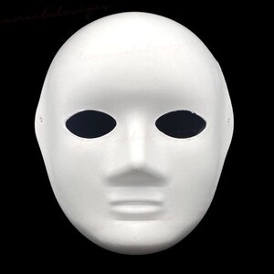 Blank White Biodegradable Full Face Masks Kids Craft Halloween Party ...