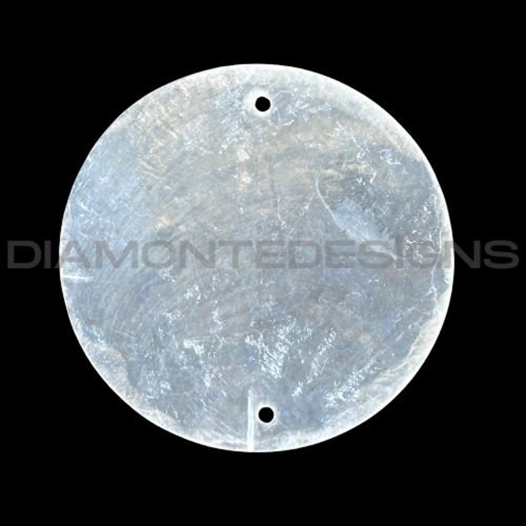 20 Pcs - 40mm - Round Capiz Shells Double Drilled Shells Wind Chime ...