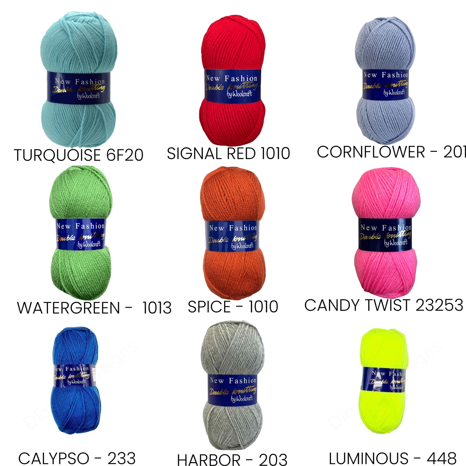 Woolcraft New Fashion DK Knitting Yarn / Wool - 100g Double Knit Ball ...