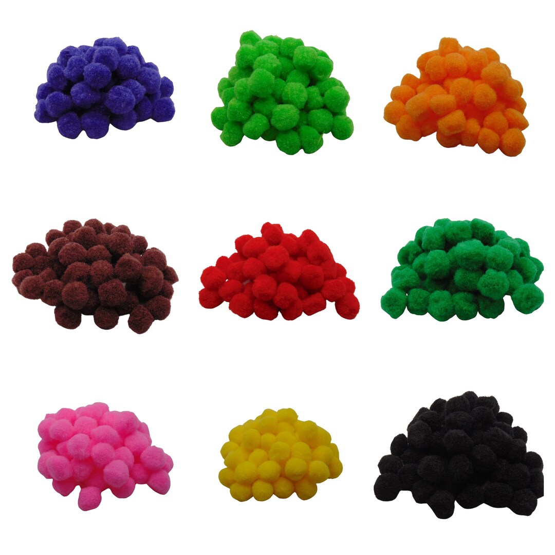 50 Pcs - 20mm Fluffy Craft Pompoms Mini Pom Poms Card Making Arts Kids ...