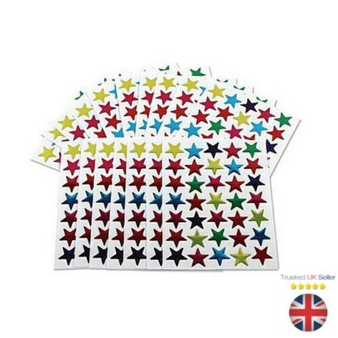 350 Multi Coloured Stars School Teacher Reward Stickers Self Adhesive ...