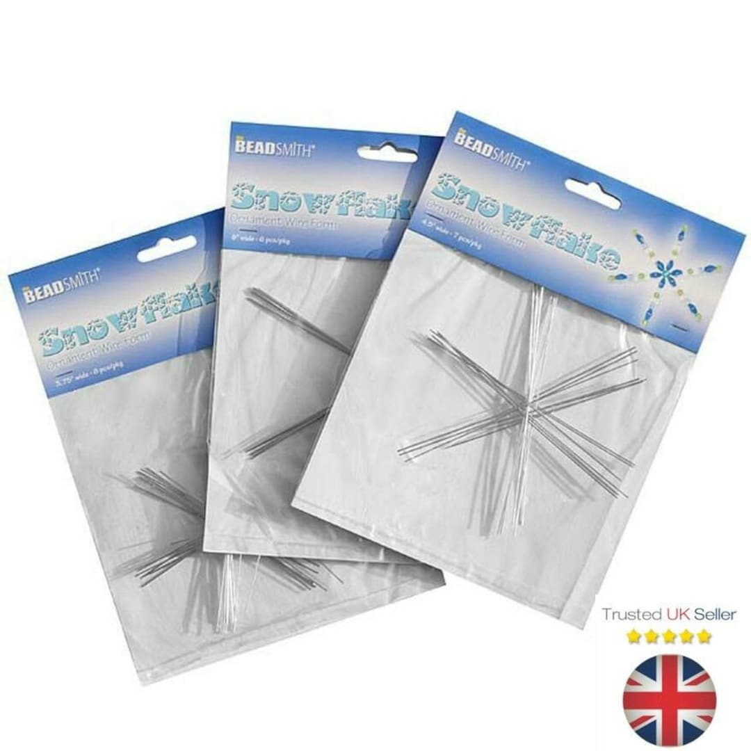 4 Pcs - Beadsmith Wire Snowflake 9" Christmas Wedding Wire Form ...