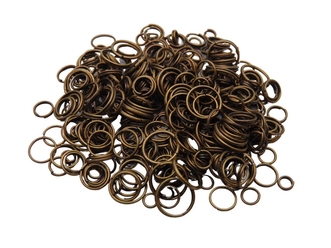 Antique Bronze Mixed Size Jump & Split Rings Jewellery Findings Craft ...