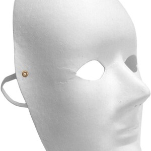 Blank White Biodegradable Full Face Masks Kids Craft Halloween Party ...