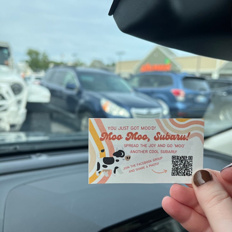 10 Groovy Moo Moo Subaru Cards one-sided DIGITAL DOWNLOAD - Etsy